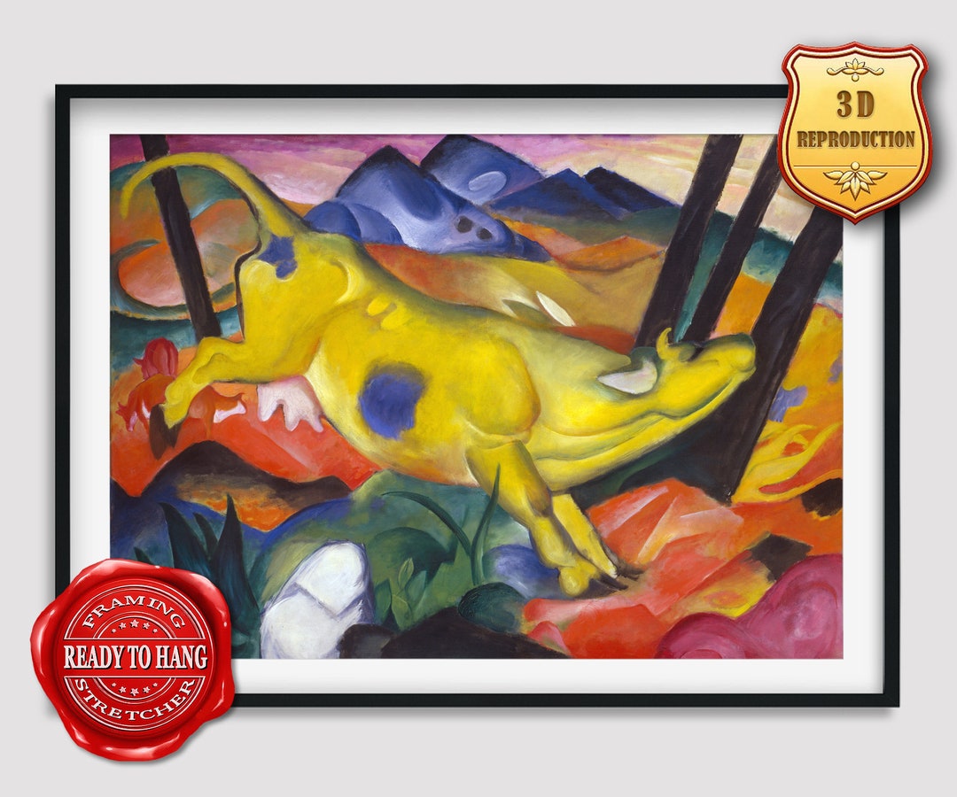 Franz Marc Yellow Cow Giclee Print Texture Gel Reproduction Painting ...
