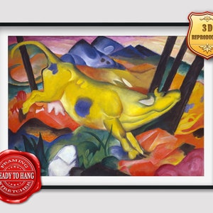 Franz Marc Yellow Cow Giclee Print Texture Gel Reproduction Painting ...