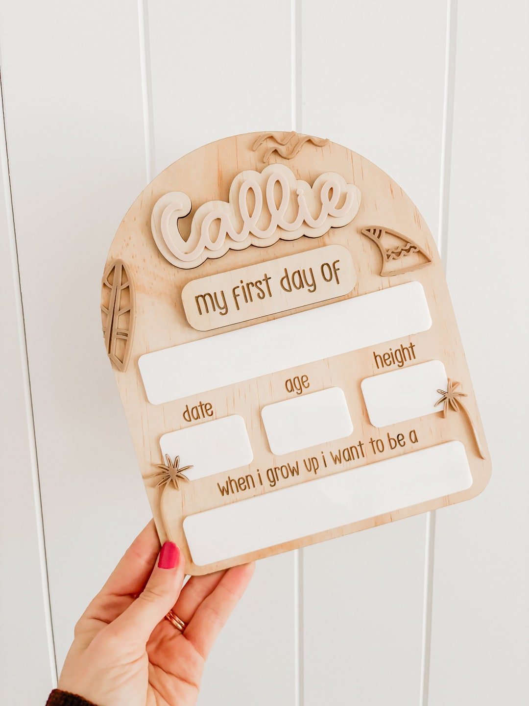 Back to School Board SURFS UP Personalised My First Day Board First ...