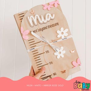 Personalised Growth Chart - DAISIES With BUTTERFLIES | Girls Room Decor ...