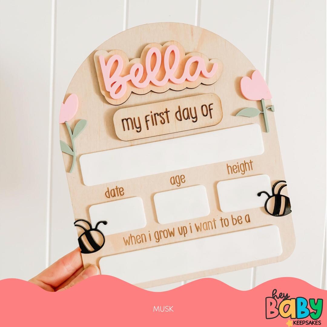 Back to School Board - WILDFLOWER | Personalised My First Day Board ...