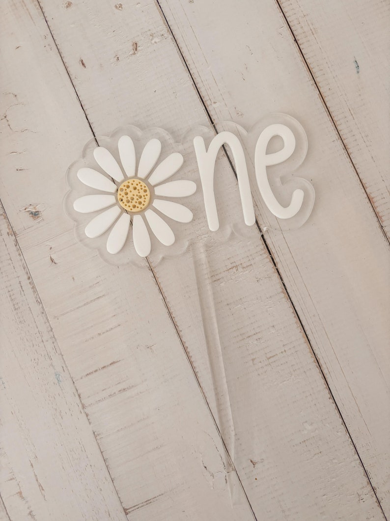 Daisy One Cake Topper | Acrylic | Cake Topper | First Birthday ...