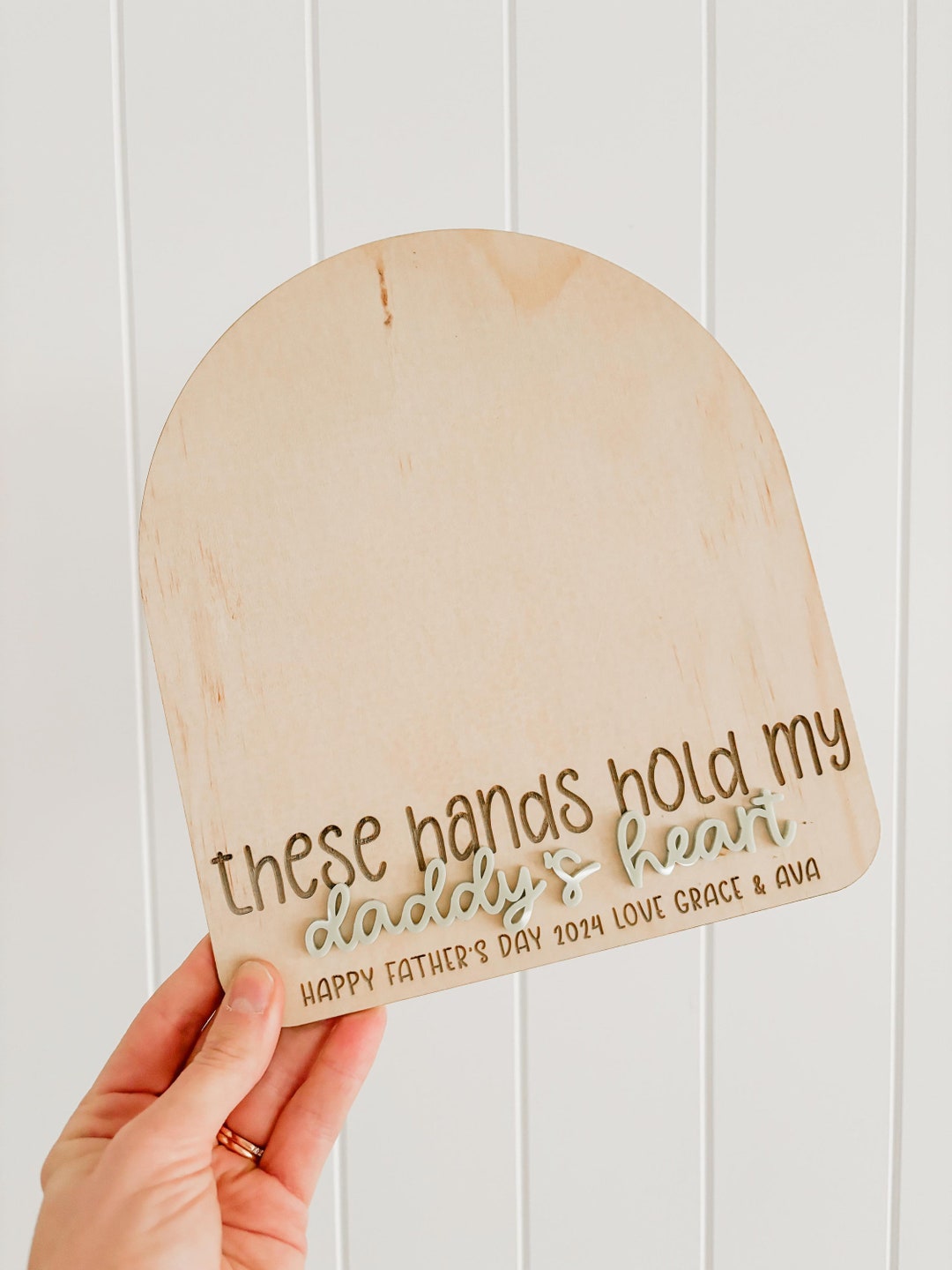 Father's Day Handprint Board These Hands Hold My Daddy's Heart Children ...