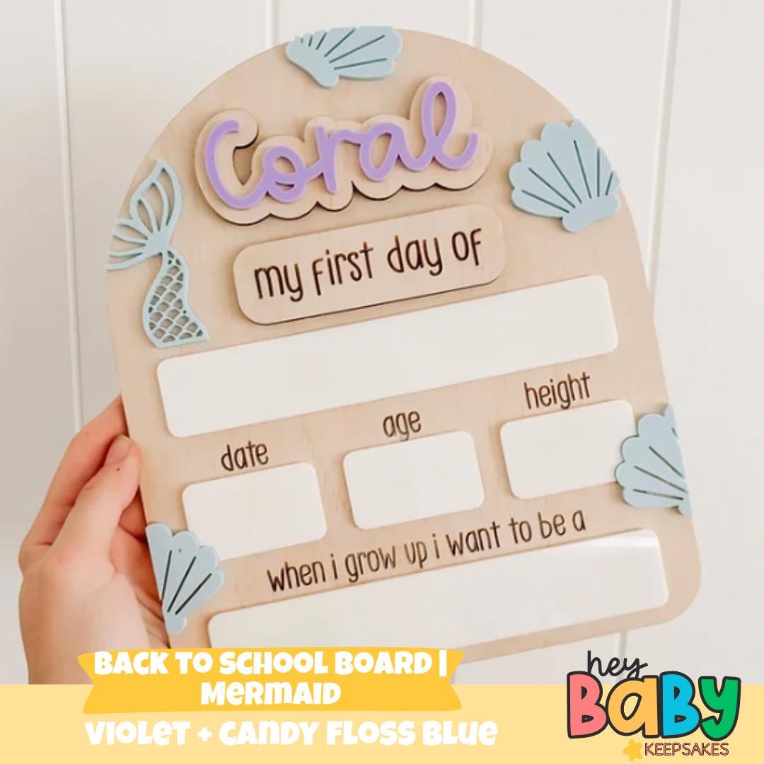 Back to School Board in MERMAID | Personalised My First Day Board ...