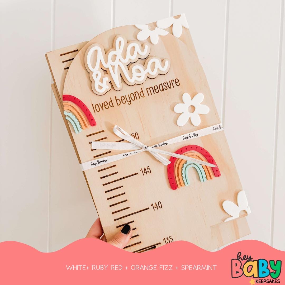 Personalised Growth Chart - BOHO BLOOM | Girls Room Decor | Daisy Theme ...