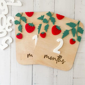 Strawberry Name Plaque | Name Announcement Sign | Milestone Set | New ...