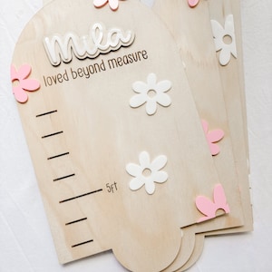 Personalised Growth Chart FIELD OF DAISIES Girls Room Decor Daisy Theme ...