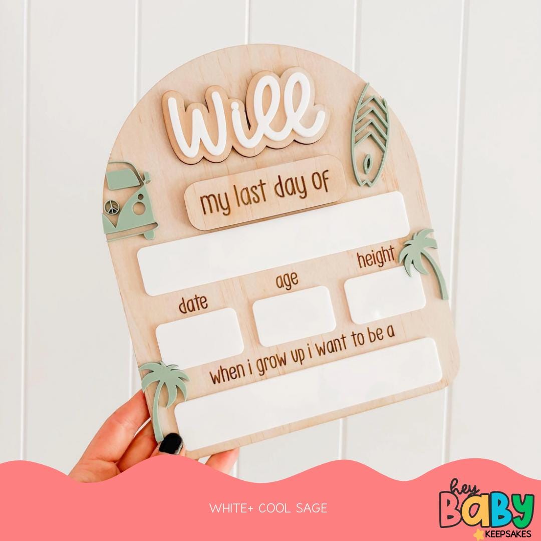 Back to School Board - SUMMER | Personalised My First Day Board | Back ...