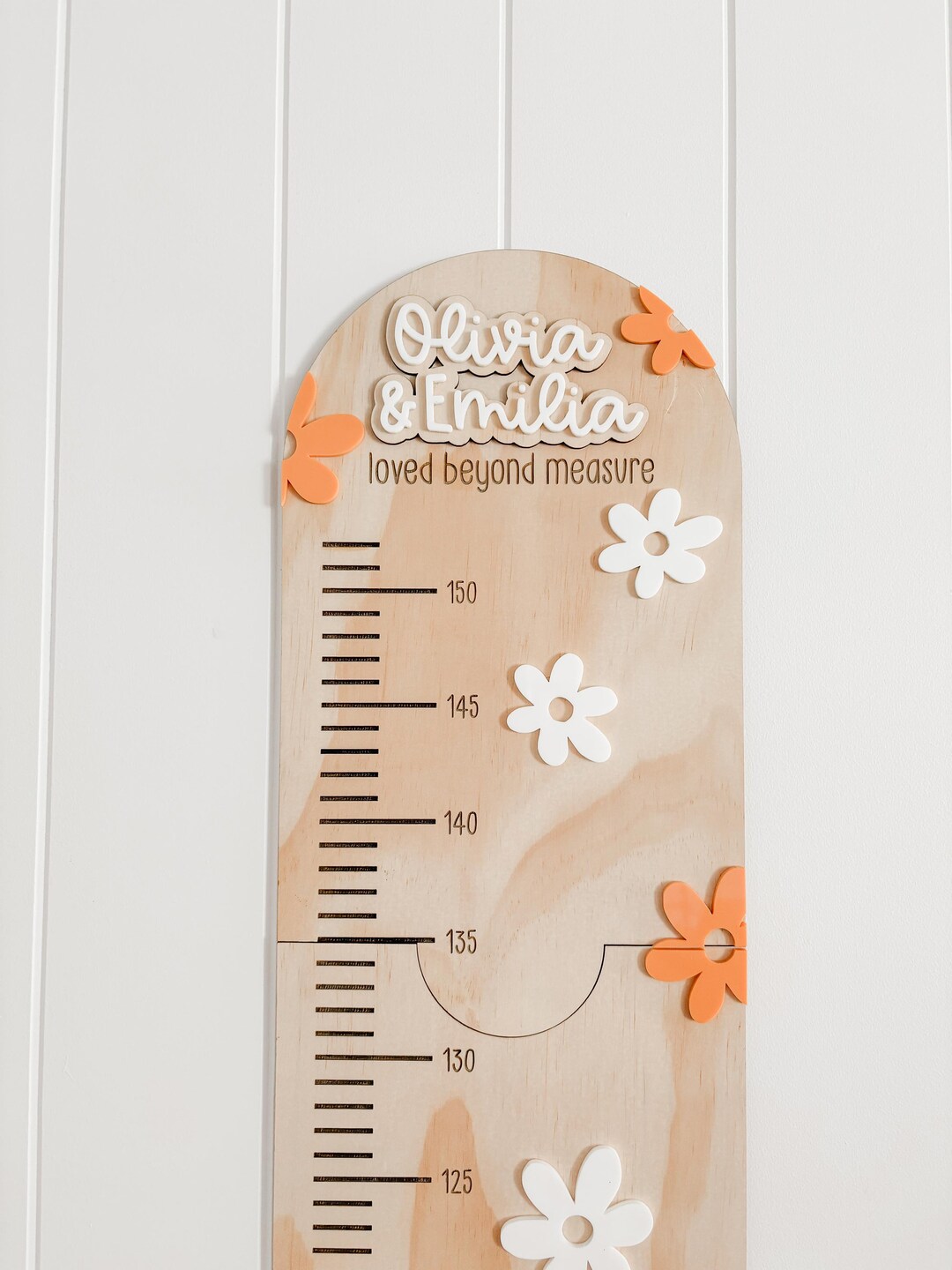 Personalised Growth Chart FIELD OF DAISIES Girls Room Decor Daisy Theme ...
