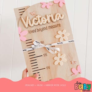 Personalised Growth Chart - DAISIES With BUTTERFLIES | Girls Room Decor ...