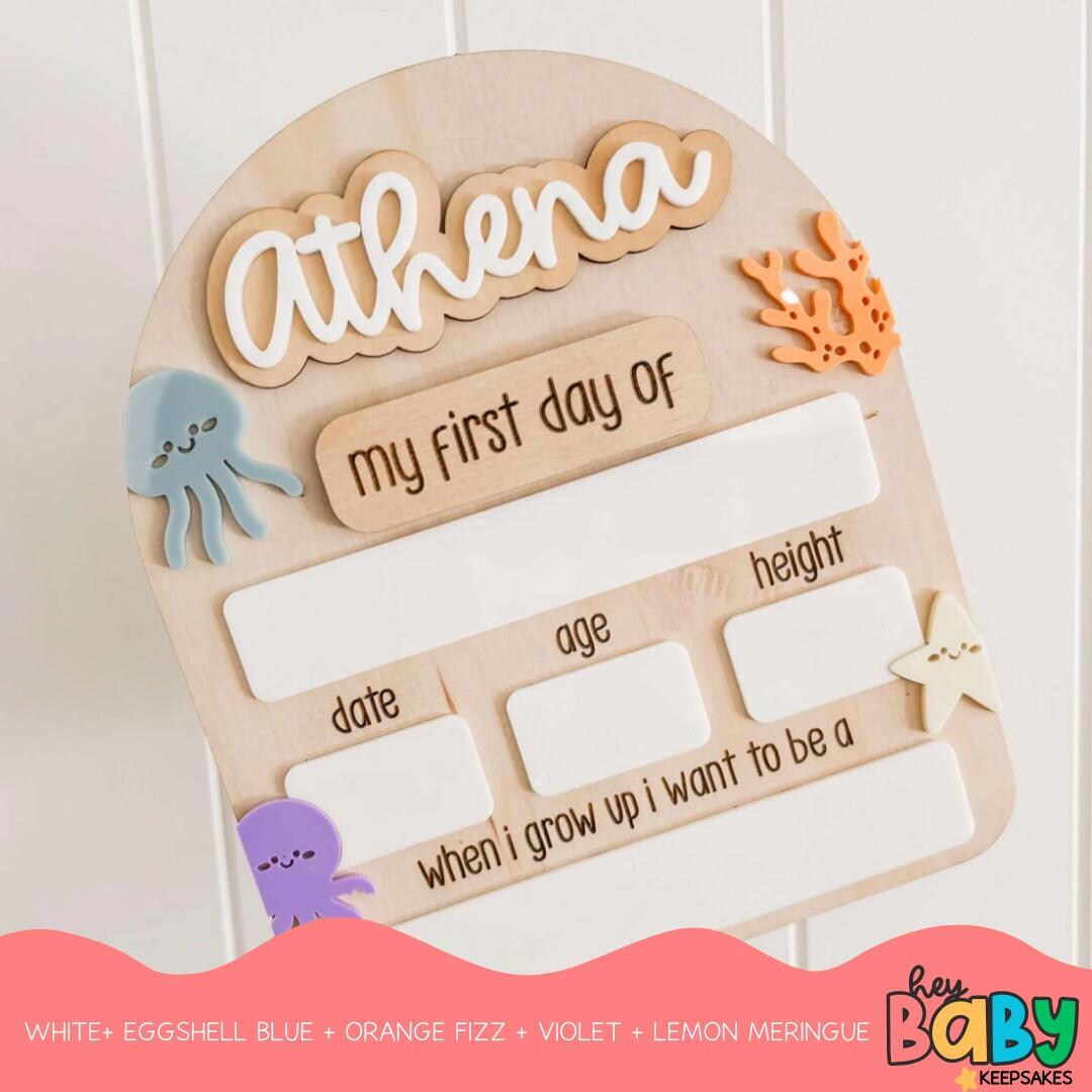 Back to School Board - UNDER THE SEA| Personalised My First Day Board ...