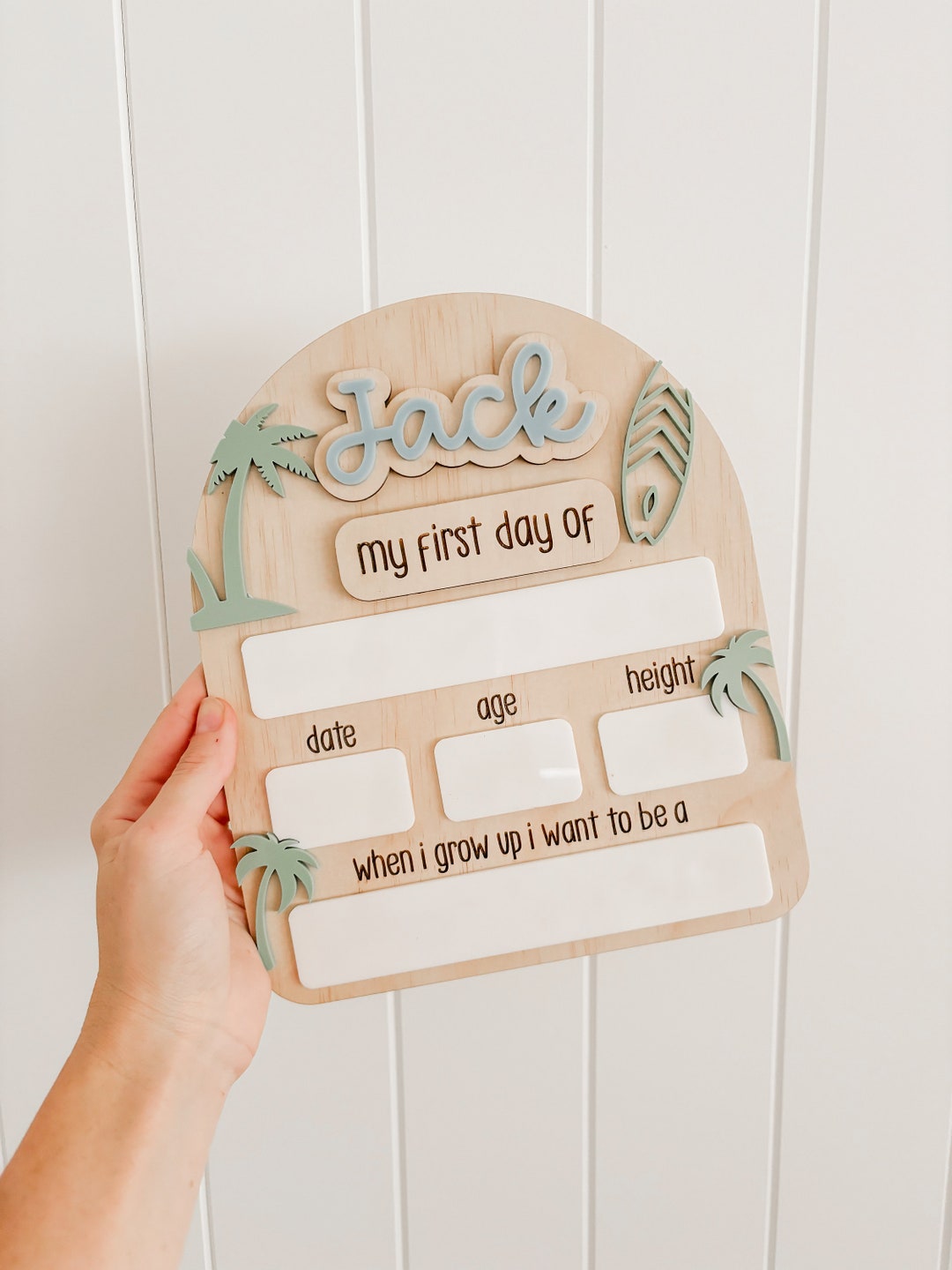 Back to School Board SUMMER Personalised My First Day Board Back to ...