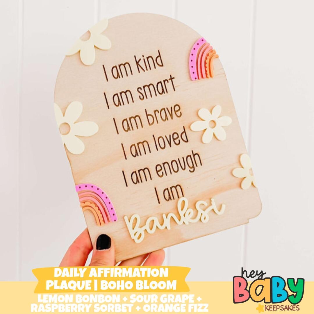 Personalised Daily Affirmation Plaque | BOHO BLOOM | Flower Decor ...