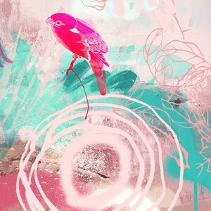 Abstract Painting Pink Green Tropical Wall Art Modern Print Decor - Etsy