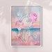 Cloud Canvas Print Emerald Green Dusky Pink Moody Minimalist Wall Art ...