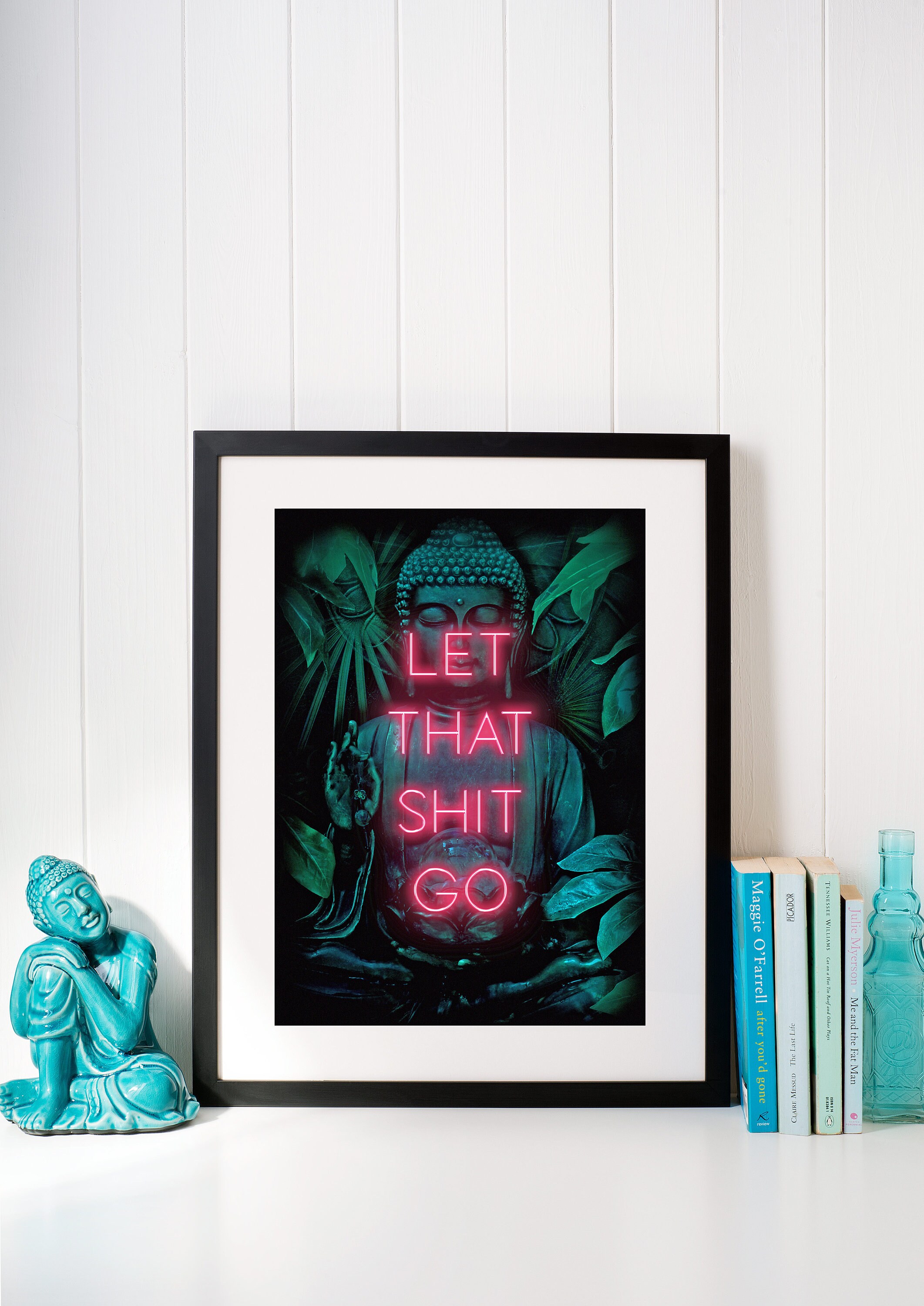 Let That Shit Go Poster Framed Spiritual Buddha Yoga Zen | Etsy