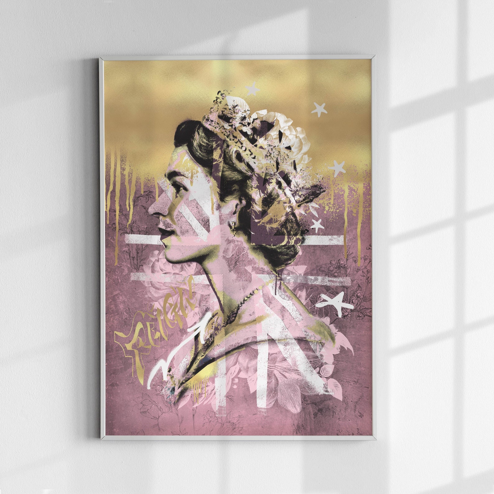 Queen Elizabeth Graffiti Print | Etsy UK