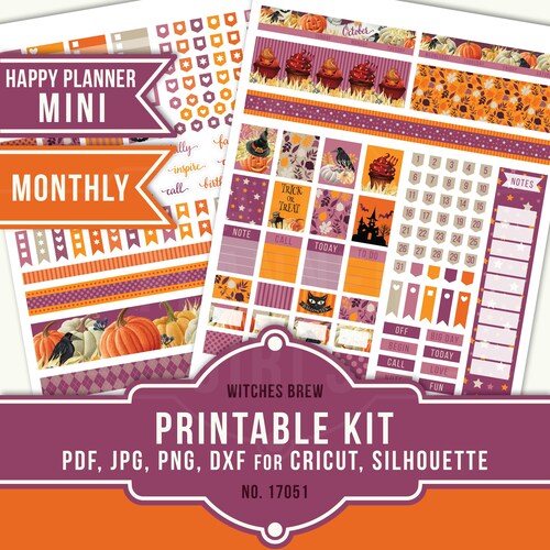 Printable Planner Stickers Halloween / October / Fall / Autumn | Etsy