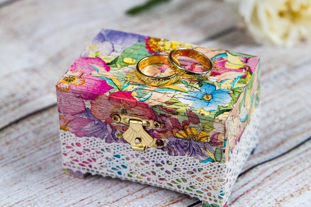Wedding Ring Box Engagement Ring Box Wood Box Gift Box Wishes Box Decor ...