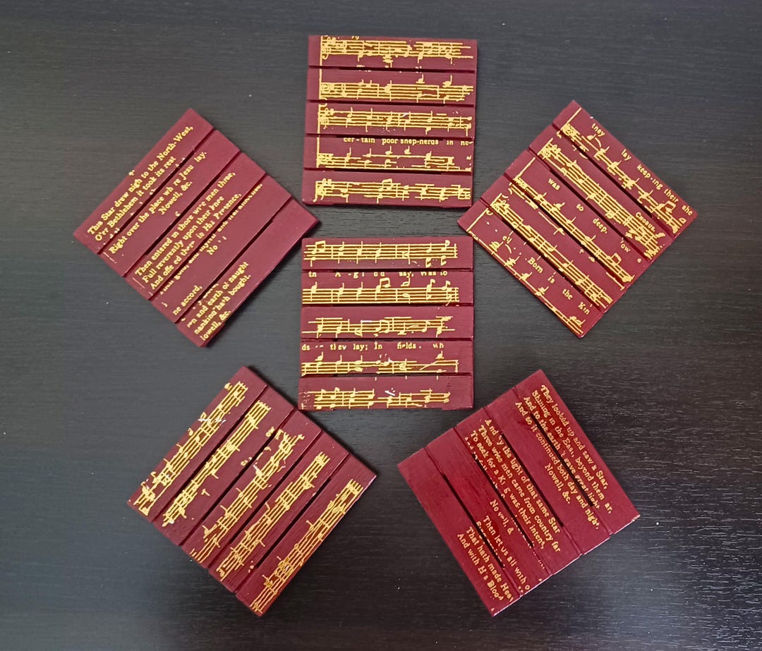 Wooden Coasters With Gold Notes and Poetry - Christmas Gift - Etsy
