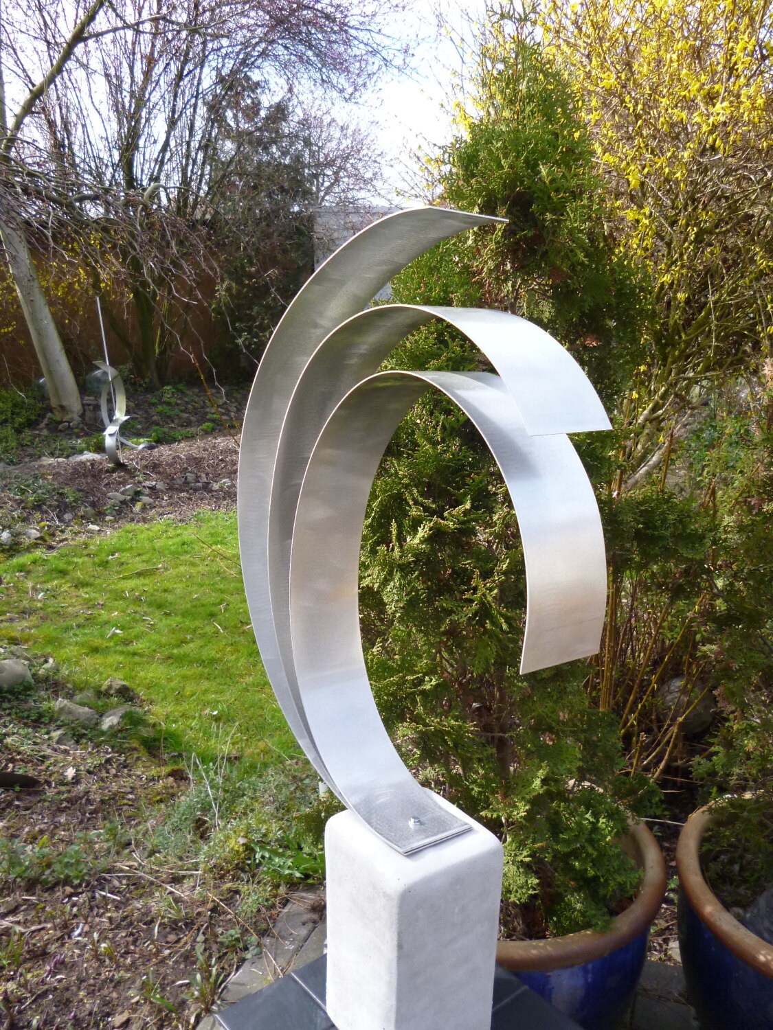 Grande sculpture moderne abstraite en aluminium en métal Artiste Unique ...