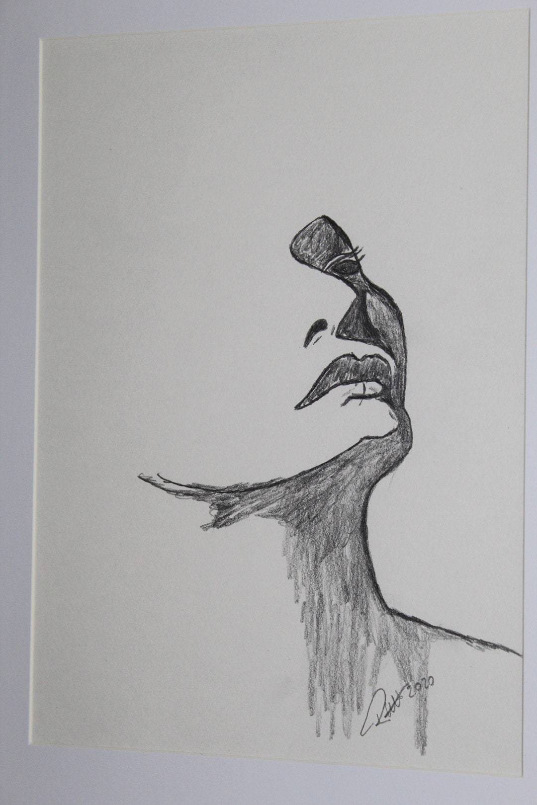 Buy ONE SIDE Drawing Pencil Framed 30 X 40 Cm Handpainted Unique Online ...