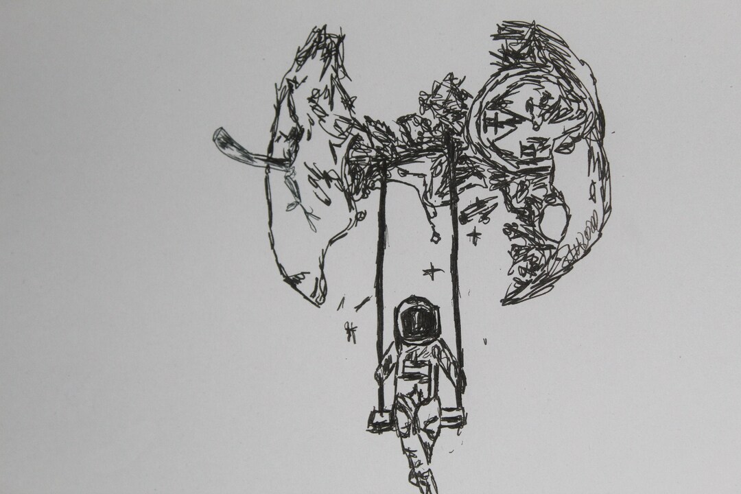 APPLE ASTRO Apple Drawing Ink Framed 30 X 40 Cm Hand-painted Unique - Etsy