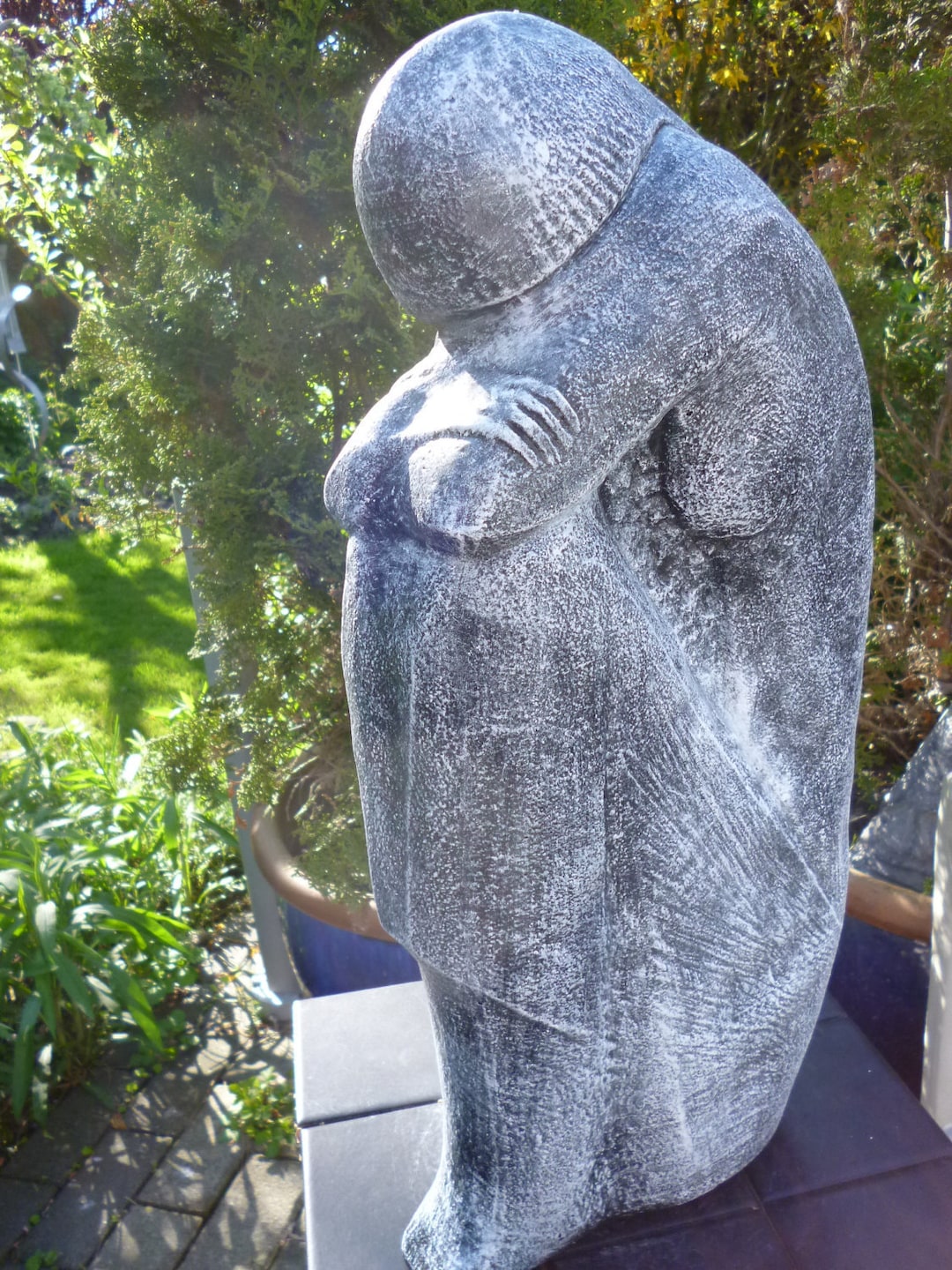 Abstract Woman "the Thinker" Cast Stone Concrete Sculpture 47 Cm ...