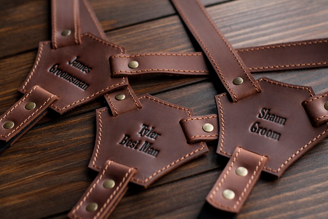 Personalized Leather Suspenders Leather Suspenders With - Etsy