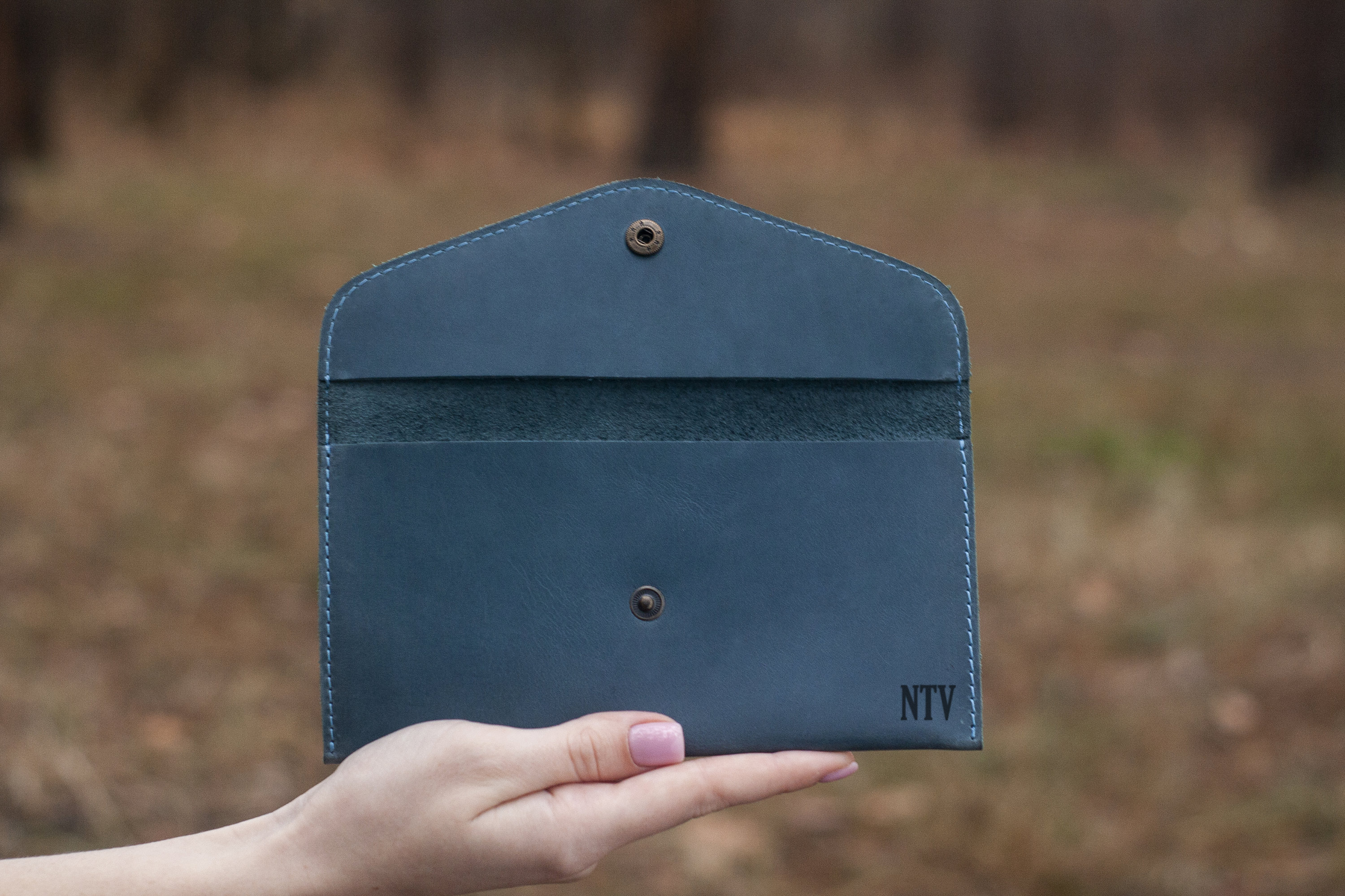 Monogram Leather Envelope Personalized Leather Wallet Travel - Etsy