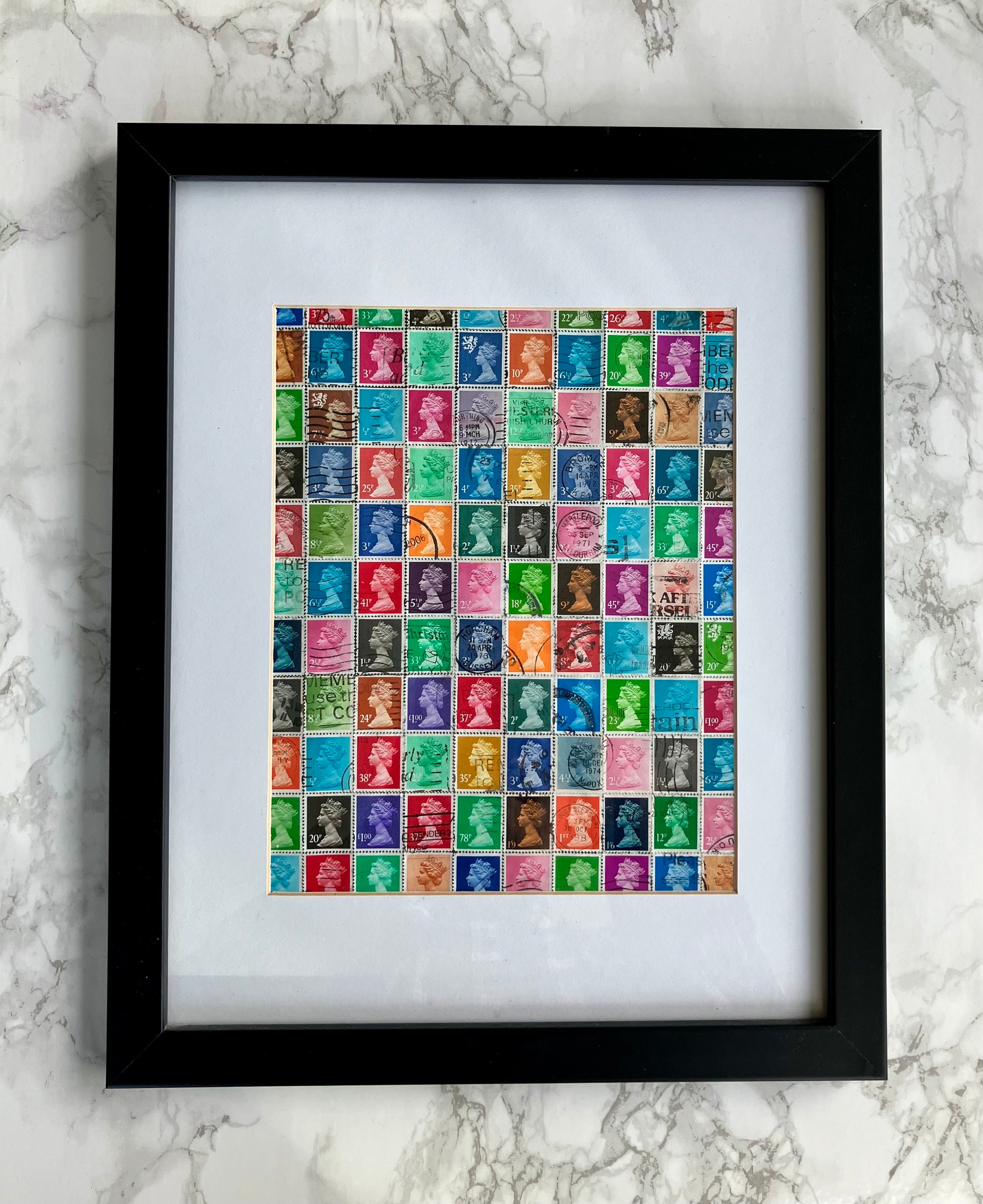 Stamp Art Collage With Queen Elizabeth Machin Postage - Etsy
