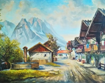 Bavarian Alps Painting - Etsy