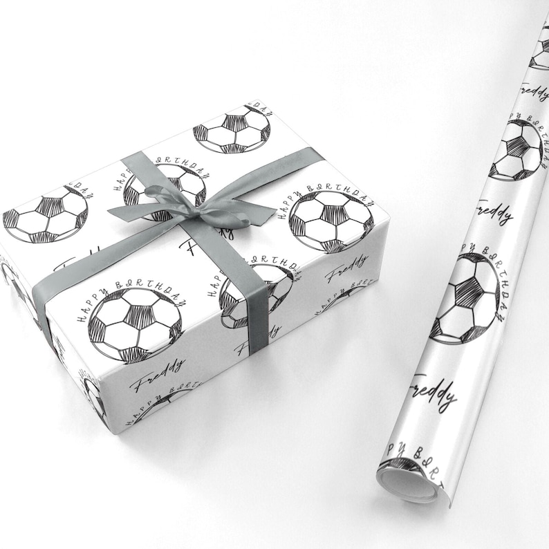 Custom Football Wrapping Paper | Personalised Happy Birthday Gift Wrap ...