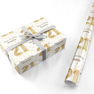 Personalised 21st Birthday Wrapping Paper With Any Name | Custom Gift ...