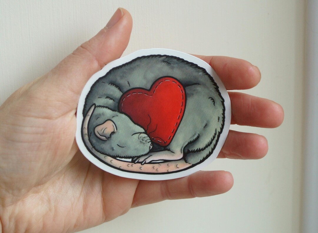 Dumbo PET RAT Vinyl Stickers / Cute Sleeping Blue Rex Fancy Rat Design ...