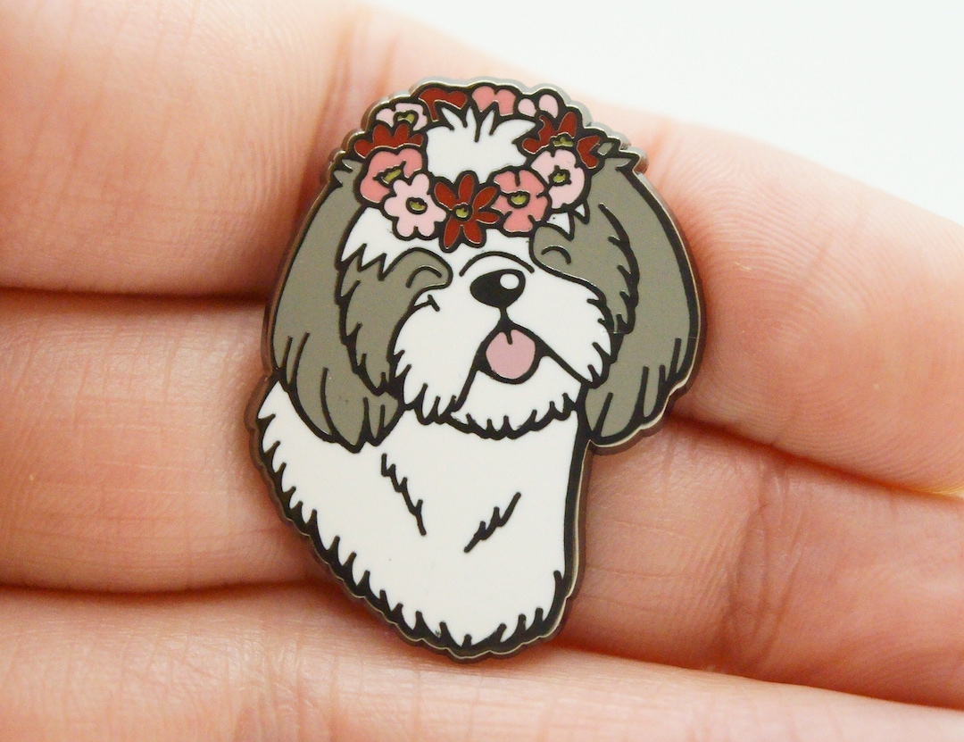 SHIH TZU Enamel Lapel Pin Badge, Cute Gift for Dog Lovers, Hard Enamel ...