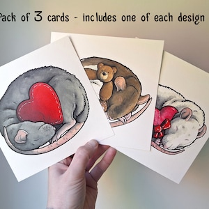 White PET FANCY RAT Greetings Card / Printed Art Design by York Artist ...