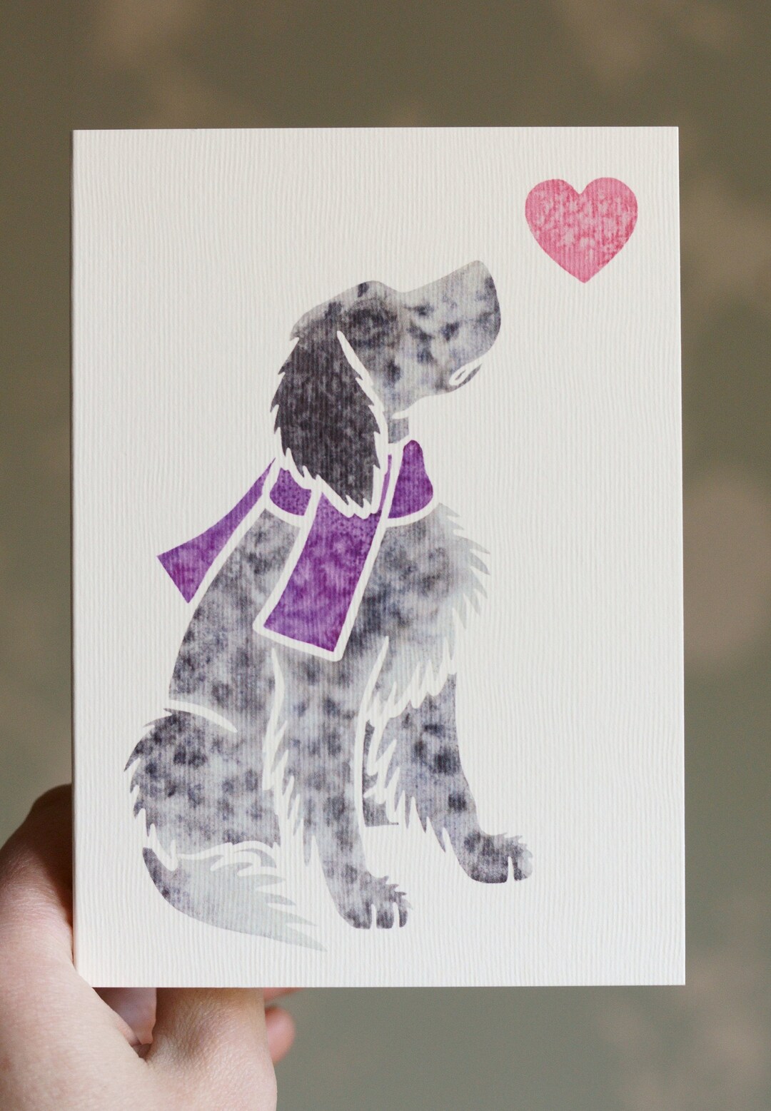 ENGLISH SETTER Blue Belton Note Cards / Printed Watercolour Design by ...