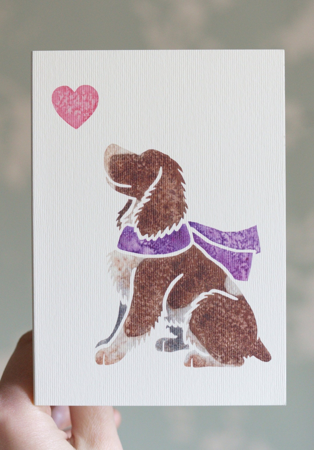 ENGLISH SPRINGER SPANIEL Note Cards /printed Watercolour Design by ...