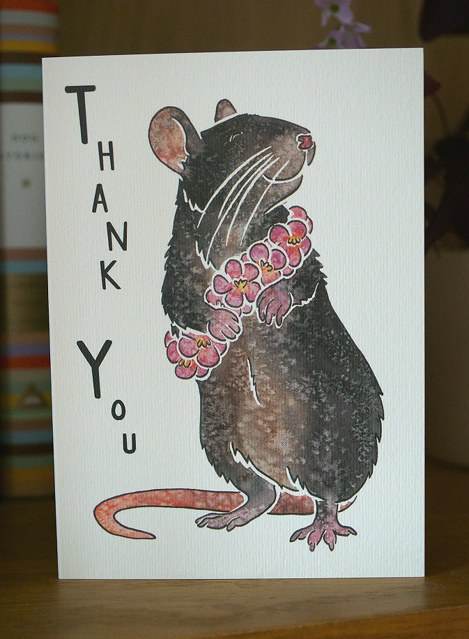PET FANCY RAT black Topear Ratty Thank You Notecards Gifts - Etsy