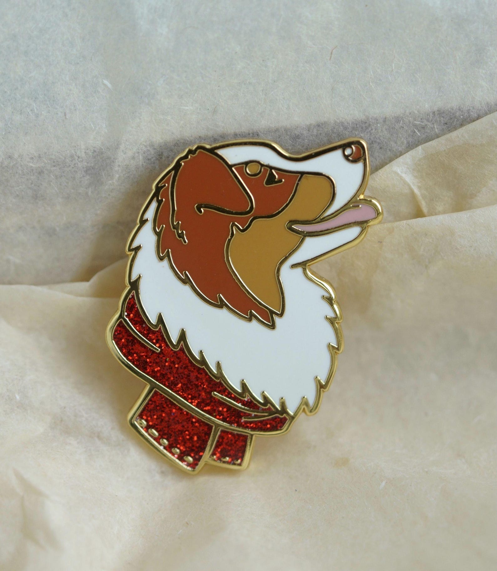 Red Tri AUSTRALIAN SHEPHERD Aussie Enamel Lapel Pin Badge, Cute Gift ...
