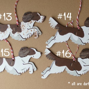 Cute ENGLISH SPRINGER SPANIEL Dog Handpainted Natural Wooden Christmas ...