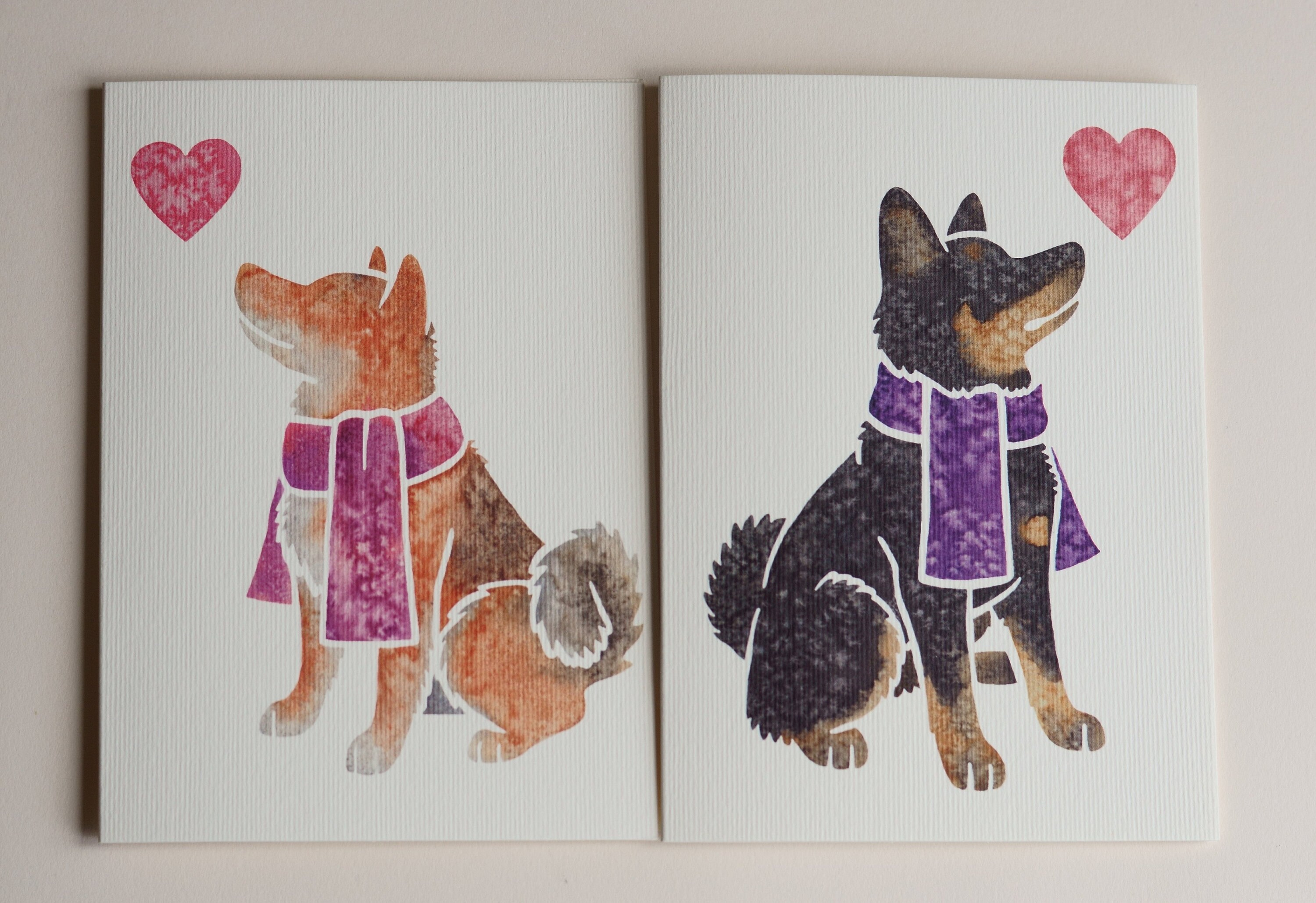 JAPANESE SHIBA INU Ken Note Cards / Printed Watercolour Design / Gift ...