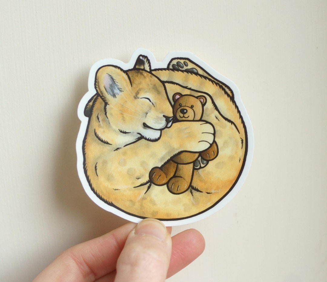AFRICAN LION Cub Vinyl Stickers / Cute Sleeping Kitten Design From an ...