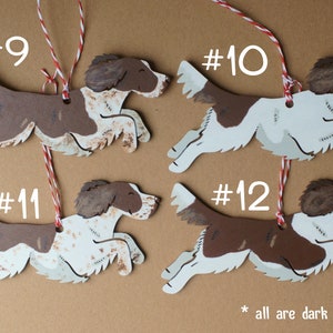 Cute ENGLISH SPRINGER SPANIEL Dog Handpainted Natural Wooden Christmas ...