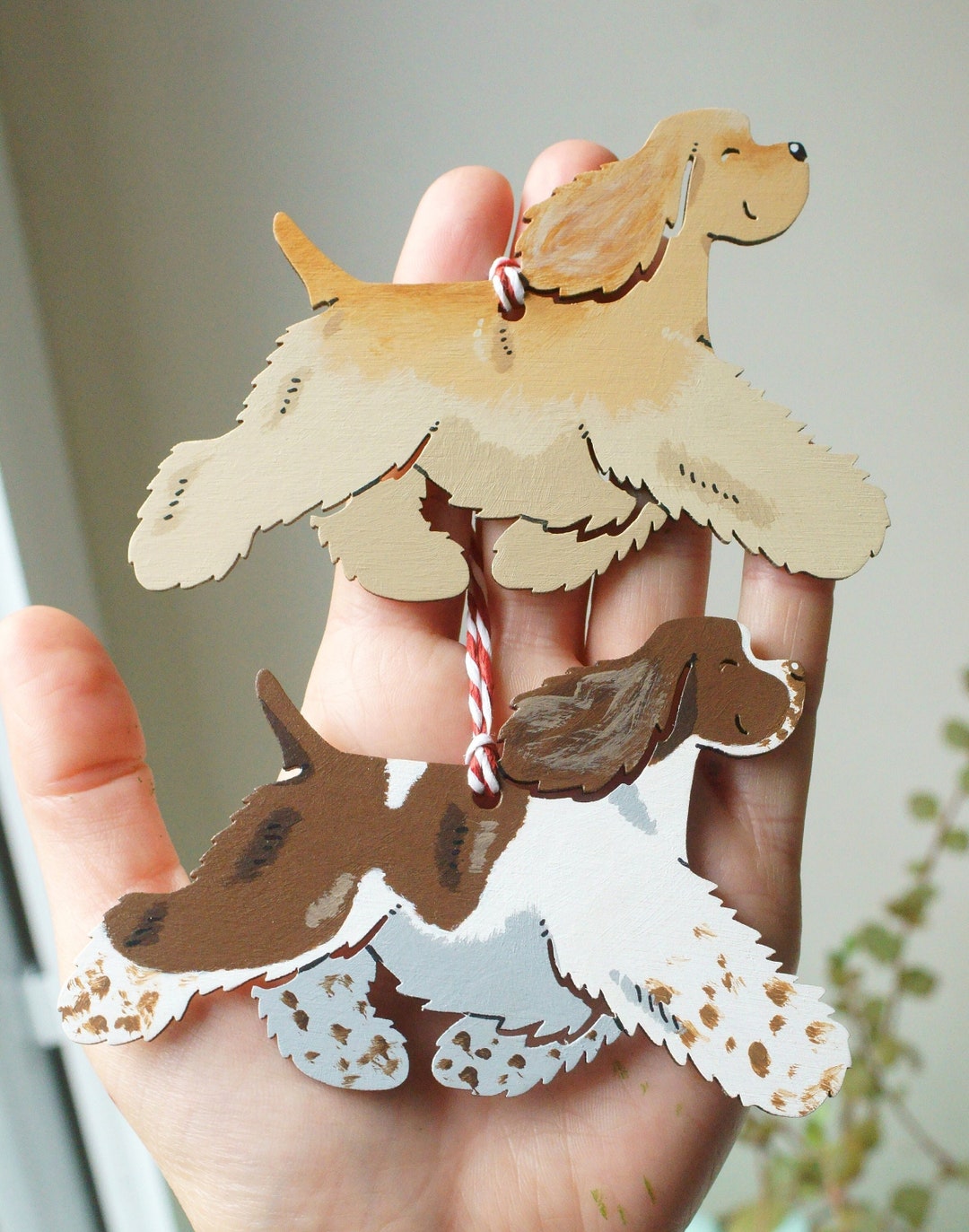 Cute AMERICAN COCKER SPANIEL Dog Handpainted Wooden Christmas Tree ...