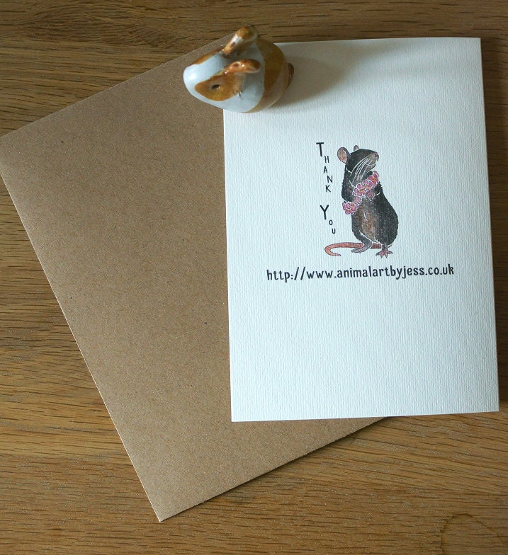 PET FANCY RAT black Topear Ratty Thank You Notecards Gifts - Etsy