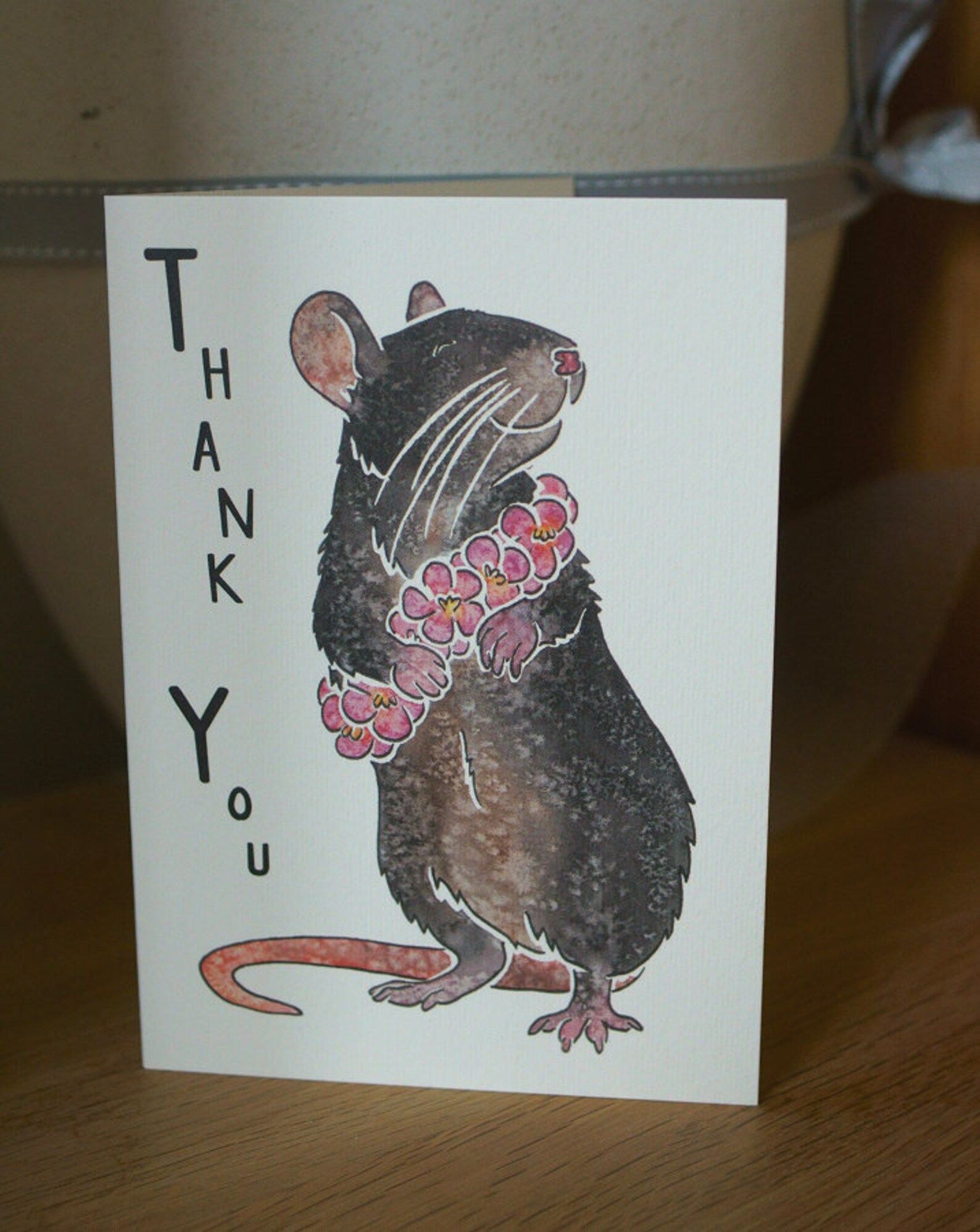 PET FANCY RAT black Topear Ratty Thank You Notecards Gifts - Etsy