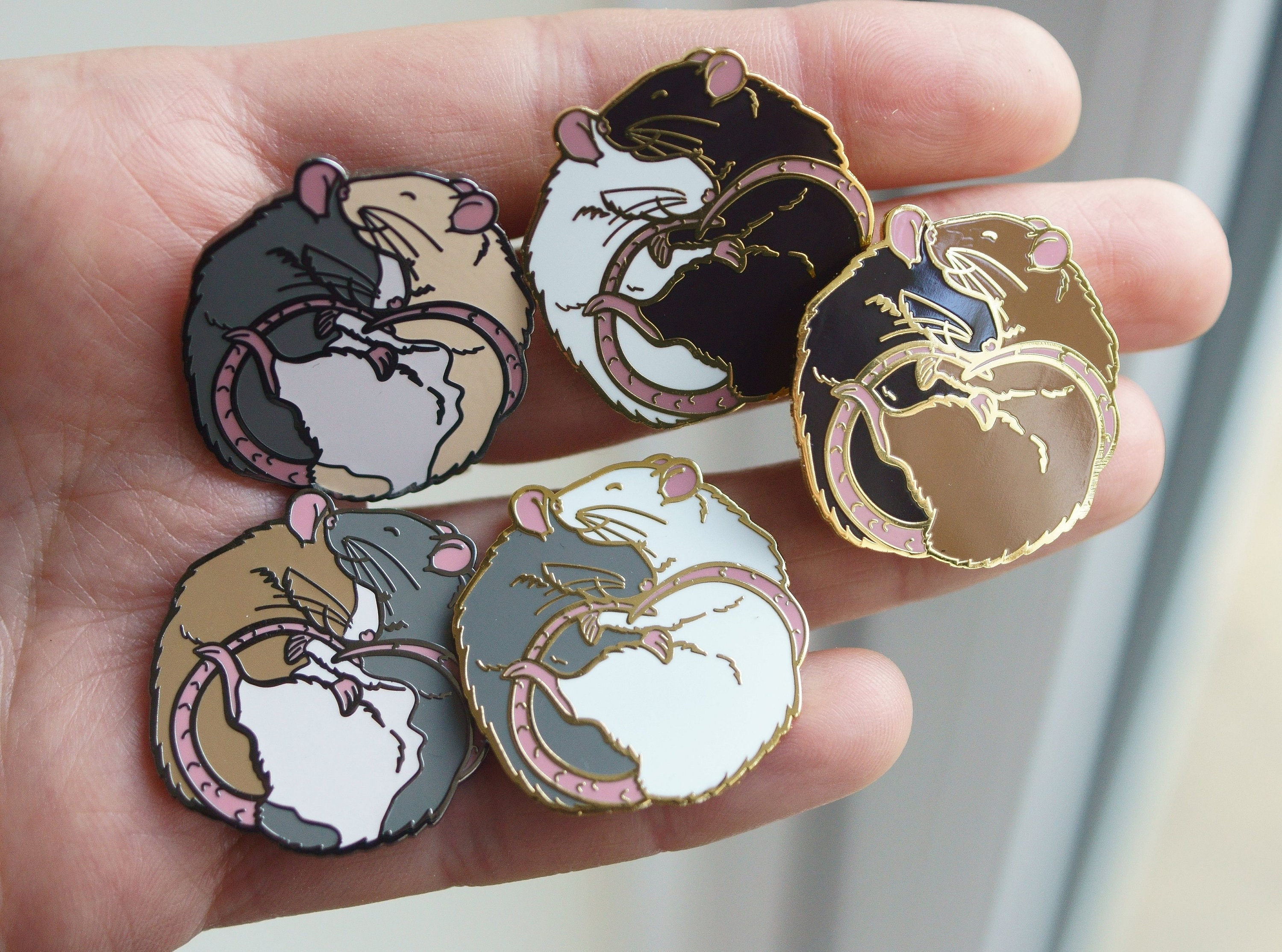 Cute Pet Fancy RAT Hard Enamel Cloisonne Pin Five Different - Etsy UK