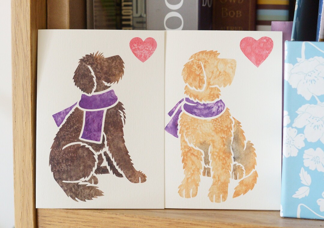 Australian LABRADOODLE / GOLDENDOODLE Note Cards / Printed Watercolour ...